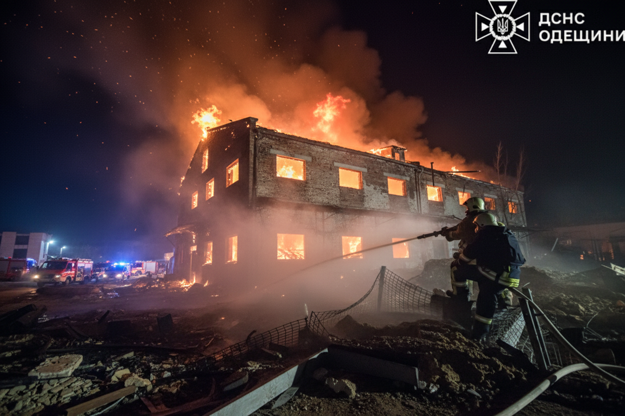 Russian Forces Target Odesa Region, Sparking Fire at Infrastructure ...