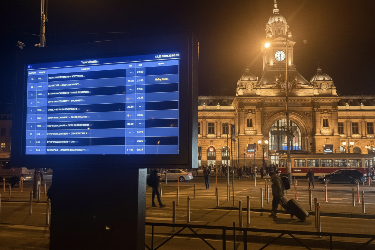 First Street Display with Train Schedule in Kyiv: Location and Details