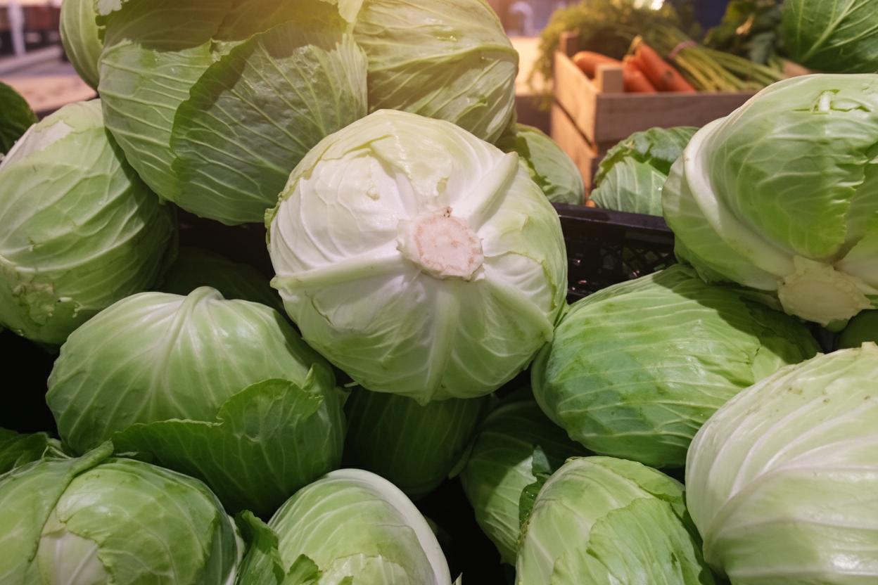 Cabbage prices drop 22% due to import competition and poor crop quality
